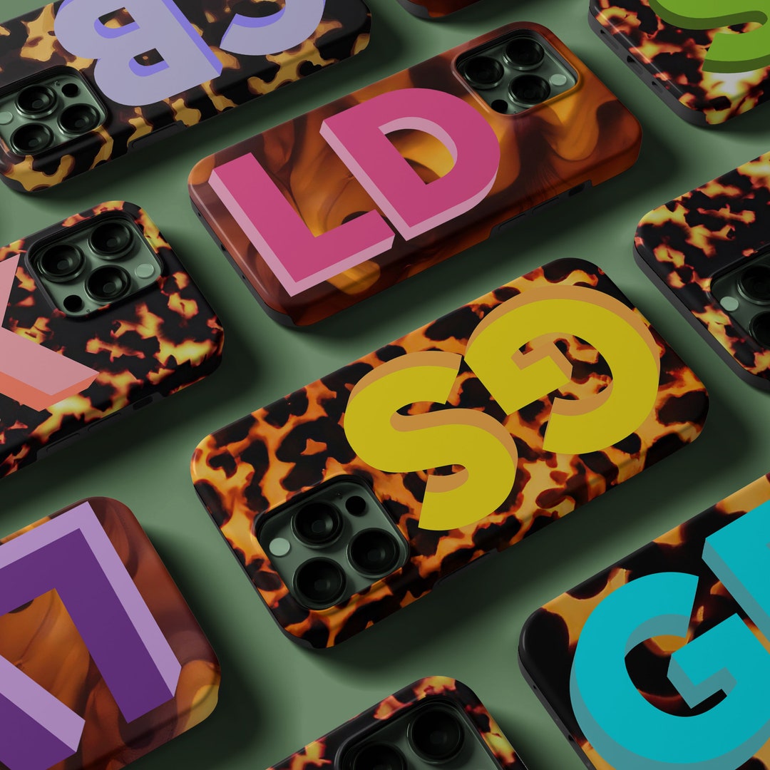 Custom Personalized Name Initial Text Phone Case for iPhone 14 13 12 11 ...