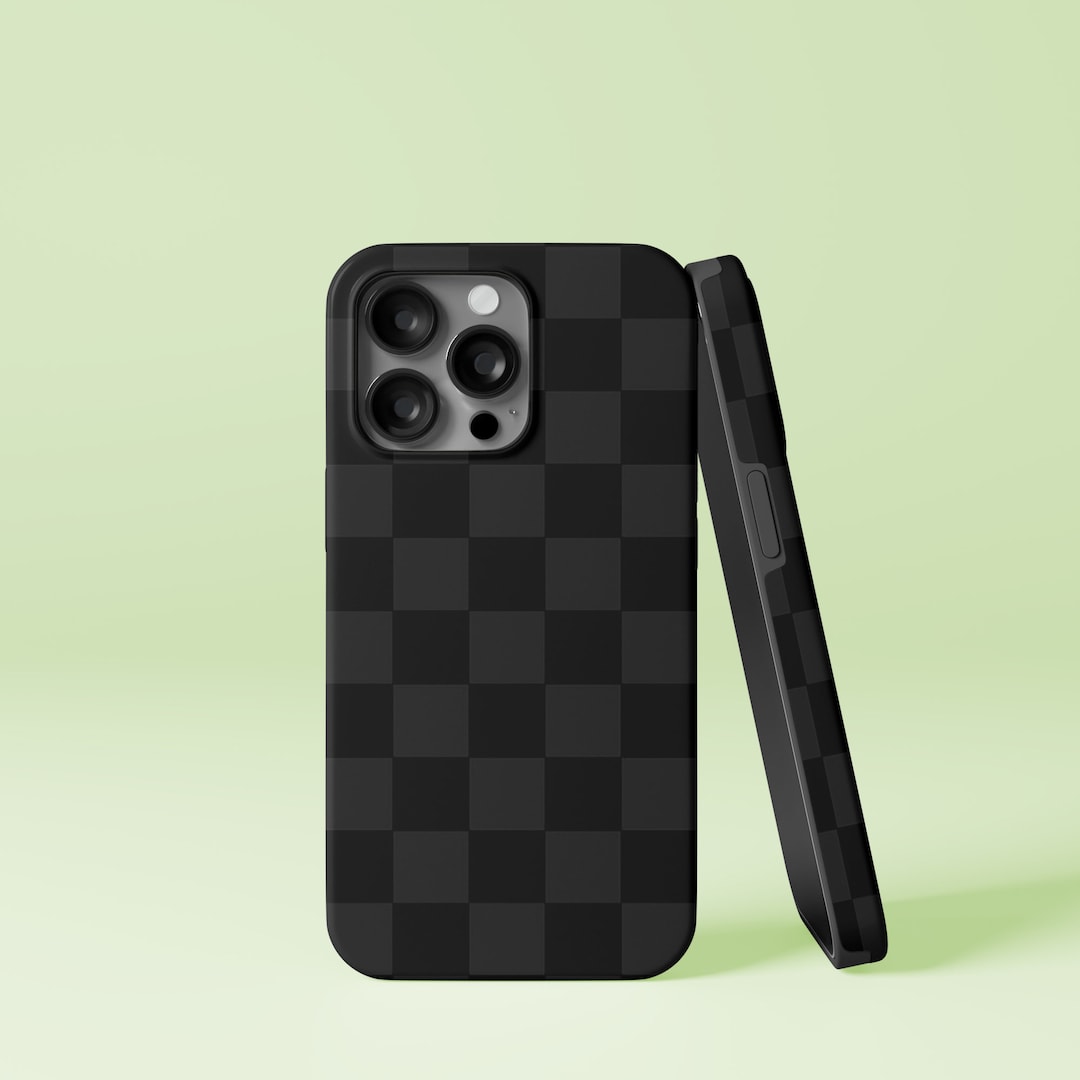 Checkered Pattern - Black and Gray Design iPhone 14 13 12 Pro Max Mini ...