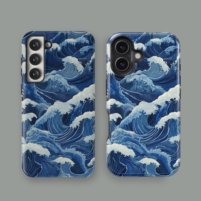Blue Wave Phone Case - Etsy