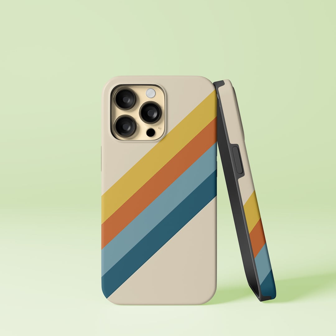70s Retro Stripes Design iPhone 14 13 12 11 8 Pro Max Mini X Xs Xr SE ...