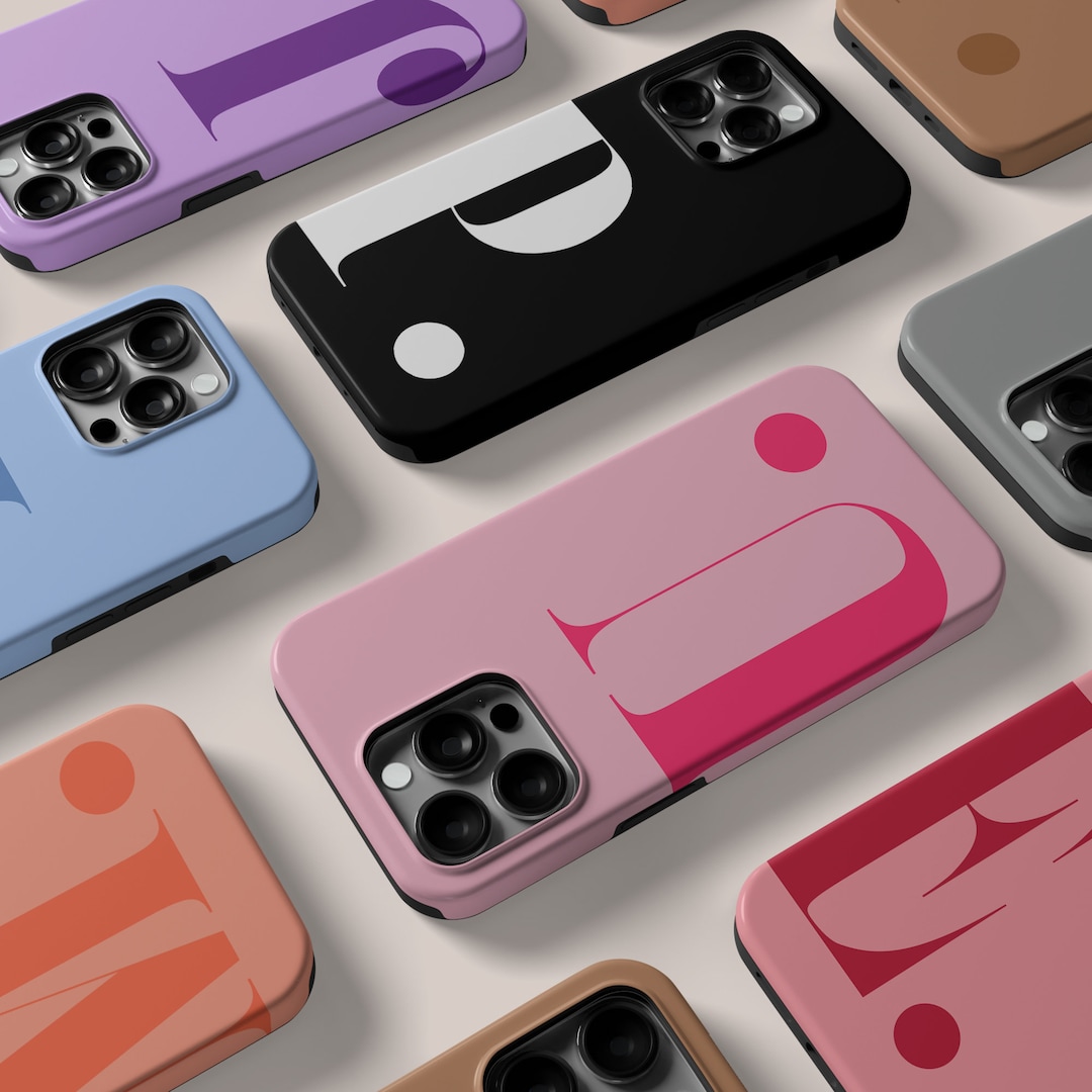 Personalised Large Initial Phone Case for iPhone 17 16 15 14 13 12 11 ...