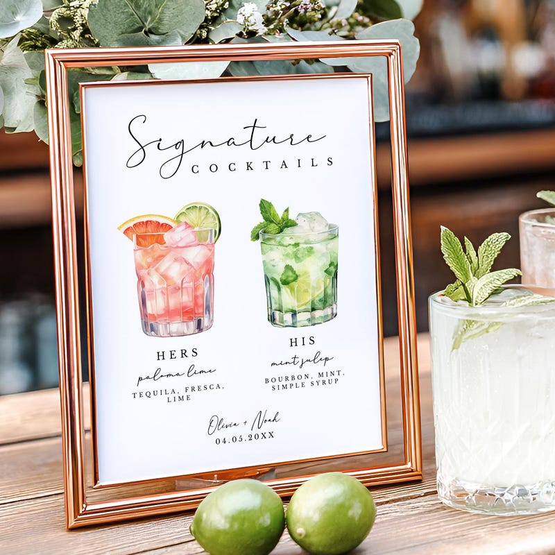 Signature Cocktail Sign - Etsy