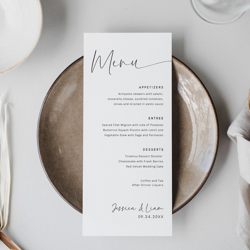 Menu Template - Etsy