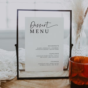 Dessert Menu Sign Template, Wedding Dessert Bar Sign, Love at First ...