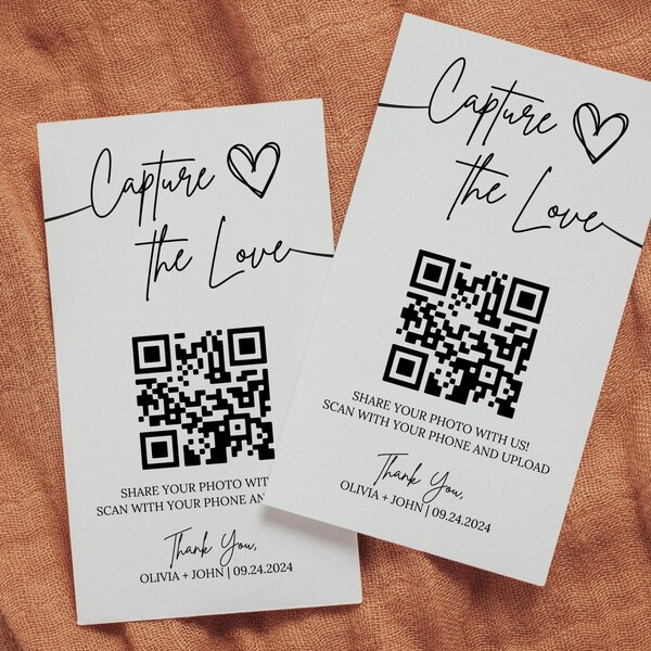 Capture the Love Wedding QR Code Sign, Wedding Sign, Wedding Photo Sign ...