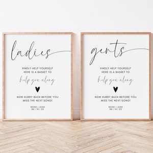 Bathroom Basket Sign for Wedding, Modern Wedding Basket Sign, Printable ...