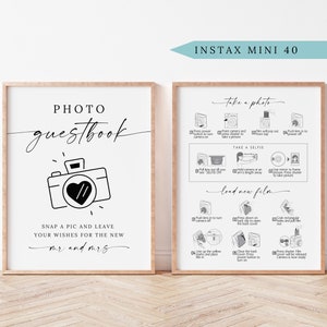 Instax Mini 40 Instructions Sign Polaroid Guestbook Sign - Etsy