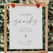 Wedding Snack Bar Sign, Printable Snack Station Sign, Minimalist Modern ...
