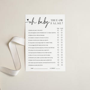Baby Shower Game True or False, Oh Baby Game, Baby Trivia, Digital ...