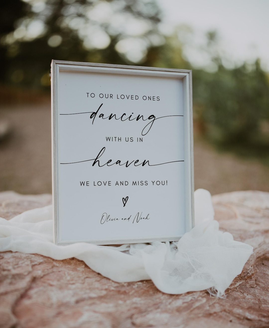 Loved Ones in Heaven Wedding Template, in Loving Memory Sign, Dancing ...