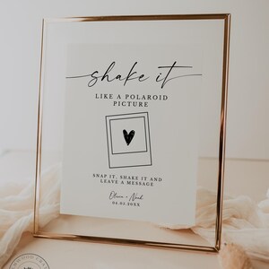 Polaroid Guestbook Wedding Sign, Modern Minimalist Template (canva ...