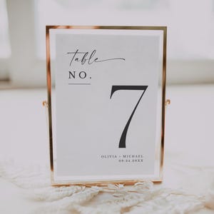 Wedding Table Numbers, Printable Table Numbers, Editable Table Number ...