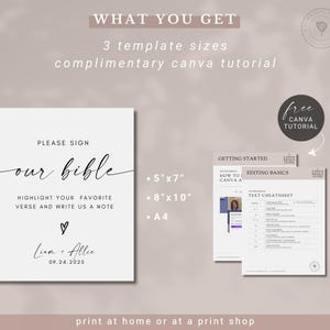 Wedding Guest Book Bible Sign, Printable Bible Guest Book Sign ...