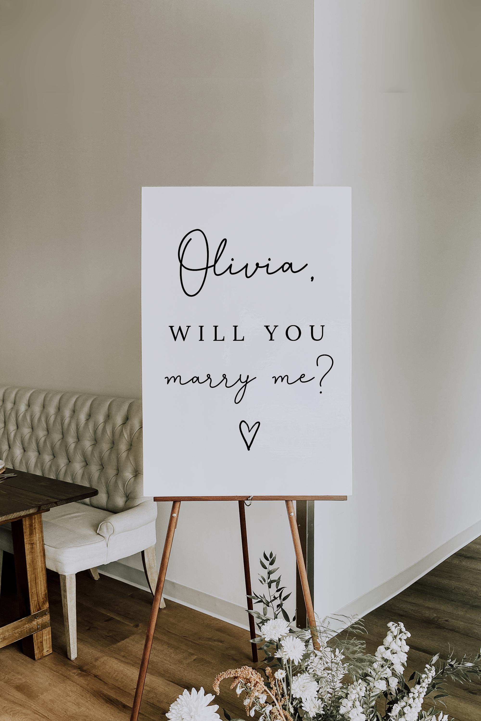 Will You Marry Me Sign Template, Personalized Proposal Photo Prop ...
