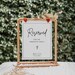 Reserved Sign Template, Minimalist Reserved for Family Sign, Reserved ...