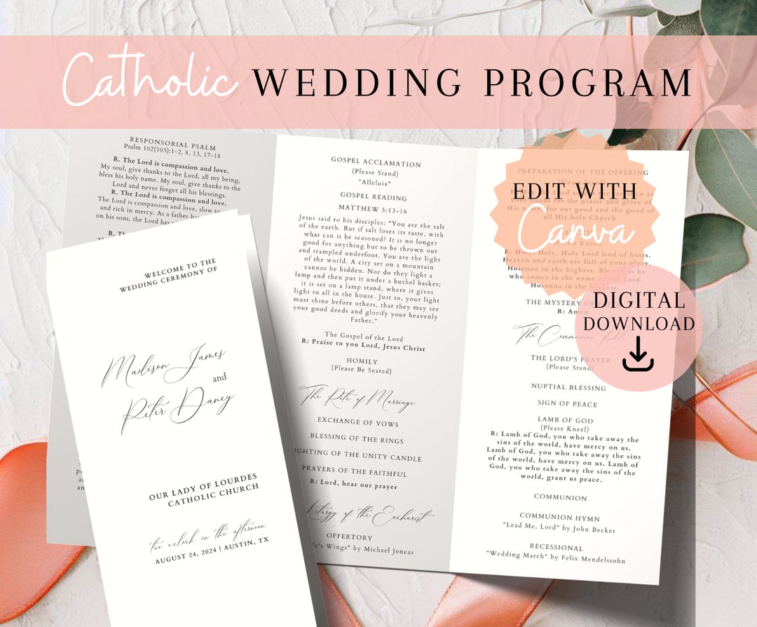 Catholic Wedding Program Catholic Wedding Ceremony Catholic Wedding ...
