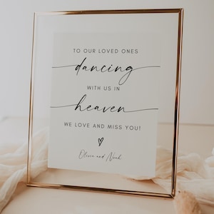 Loved Ones in Heaven Wedding Template, in Loving Memory Sign, Dancing ...
