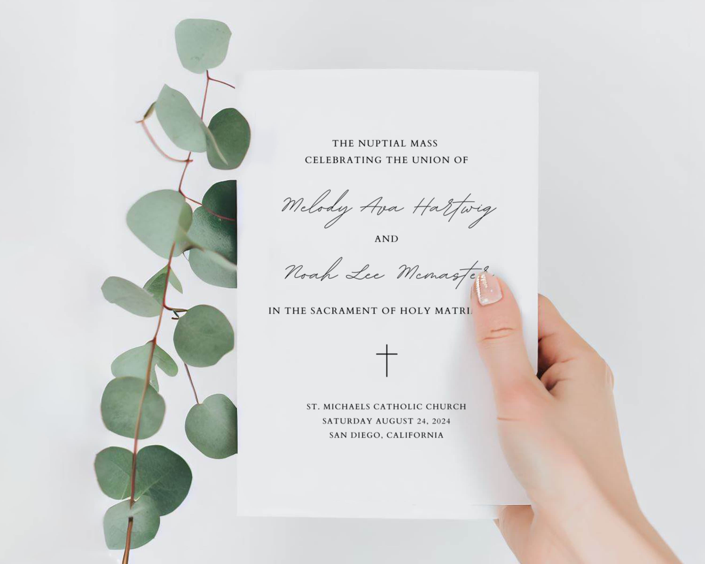 Catholic Wedding Program Etsy