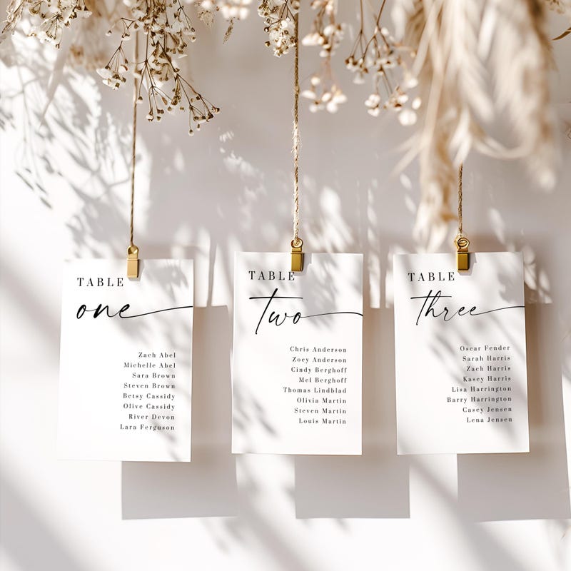 Table Seating Name Cards - Etsy