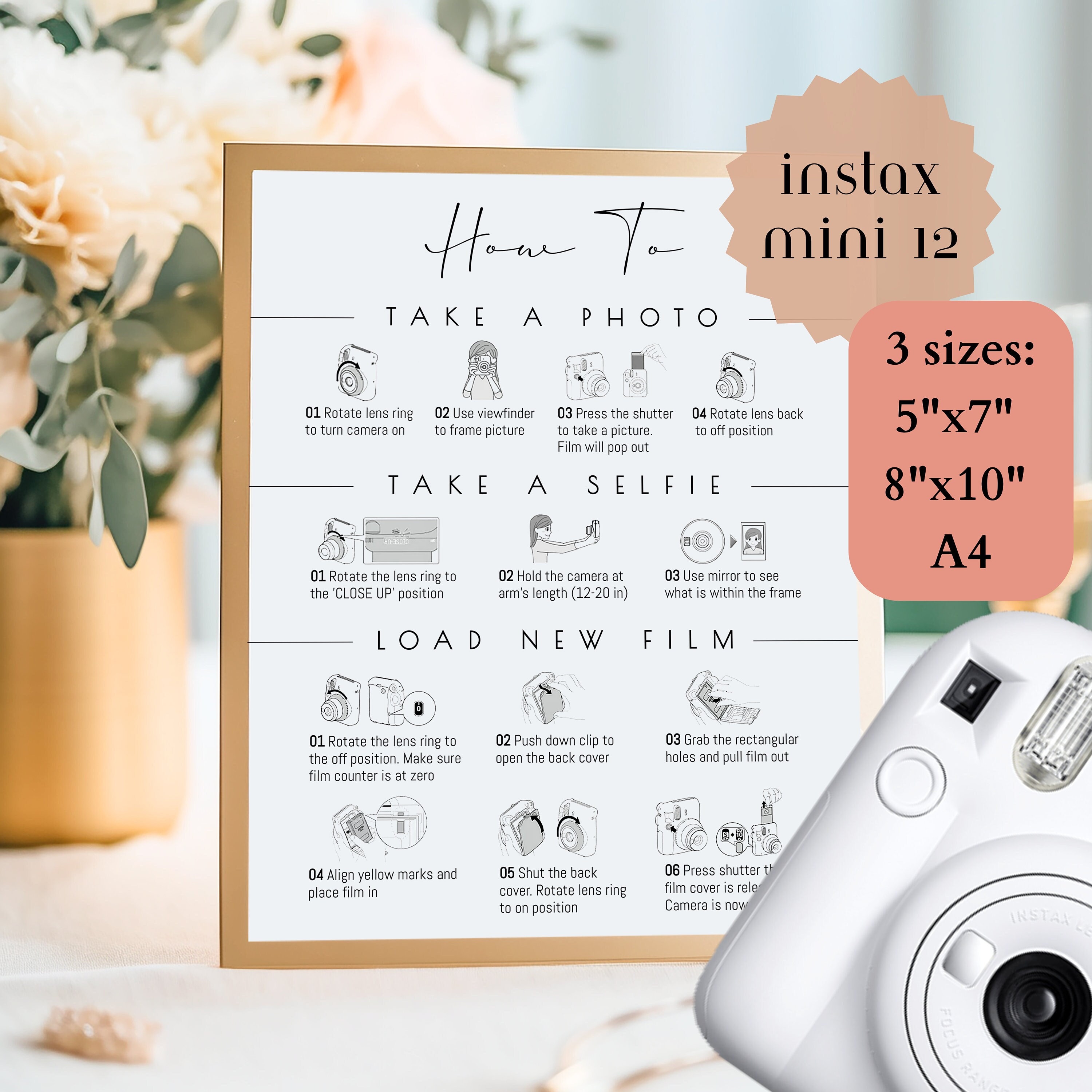 Instax Mini 12 Instructions Sign Digital Download Instax Mini How to ...
