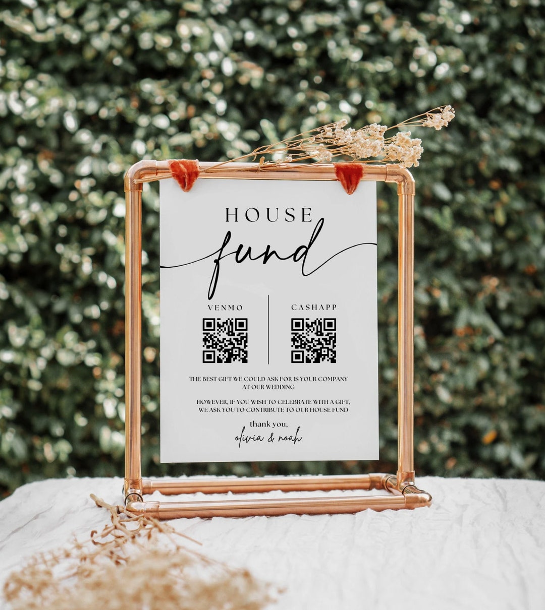 House Fund Sign, House QR Code Sign, Printable QR Code for Wedding ...