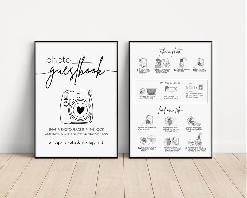 Photo Guest Book Sign, Instax Mini 11 Camera Instructions Polaroid ...