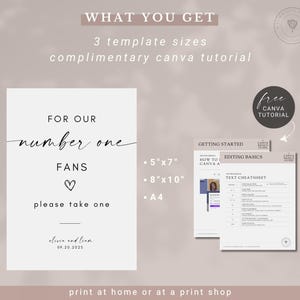 Wedding Fan Sign Template, Modern Minimalist Design (canva Editable) - Etsy