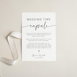 Wedding Time Capsule Sign Template Card, Message for Bride and Groom ...