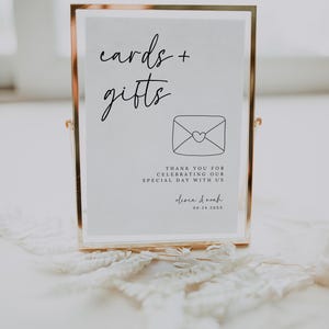 Cards and Gifts Wedding Sign Template, Wedding Presents Sign, Canva ...