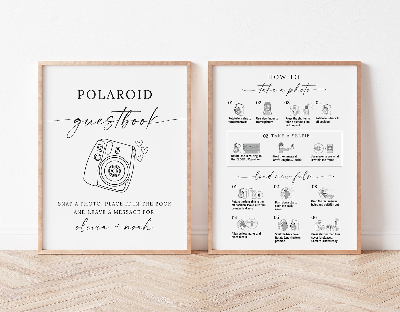 Photo Guest Book Sign, Instax Mini 12 Instructions Sign, Polaroid ...
