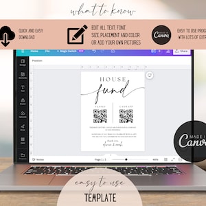 House Fund Sign, House QR Code Sign, Printable QR Code for Wedding ...