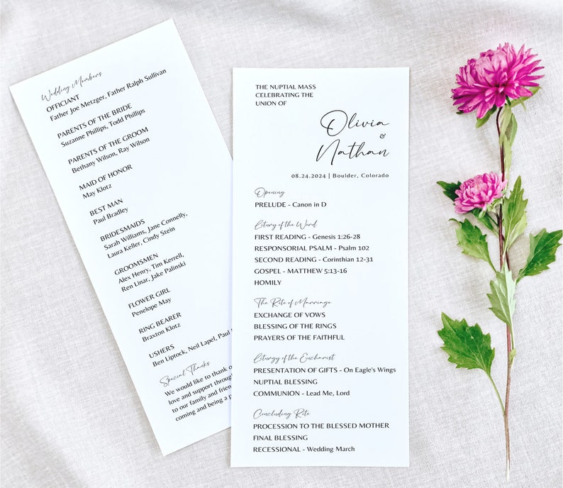 Catholic Wedding Program Catholic Wedding Ceremony Catholic Wedding ...