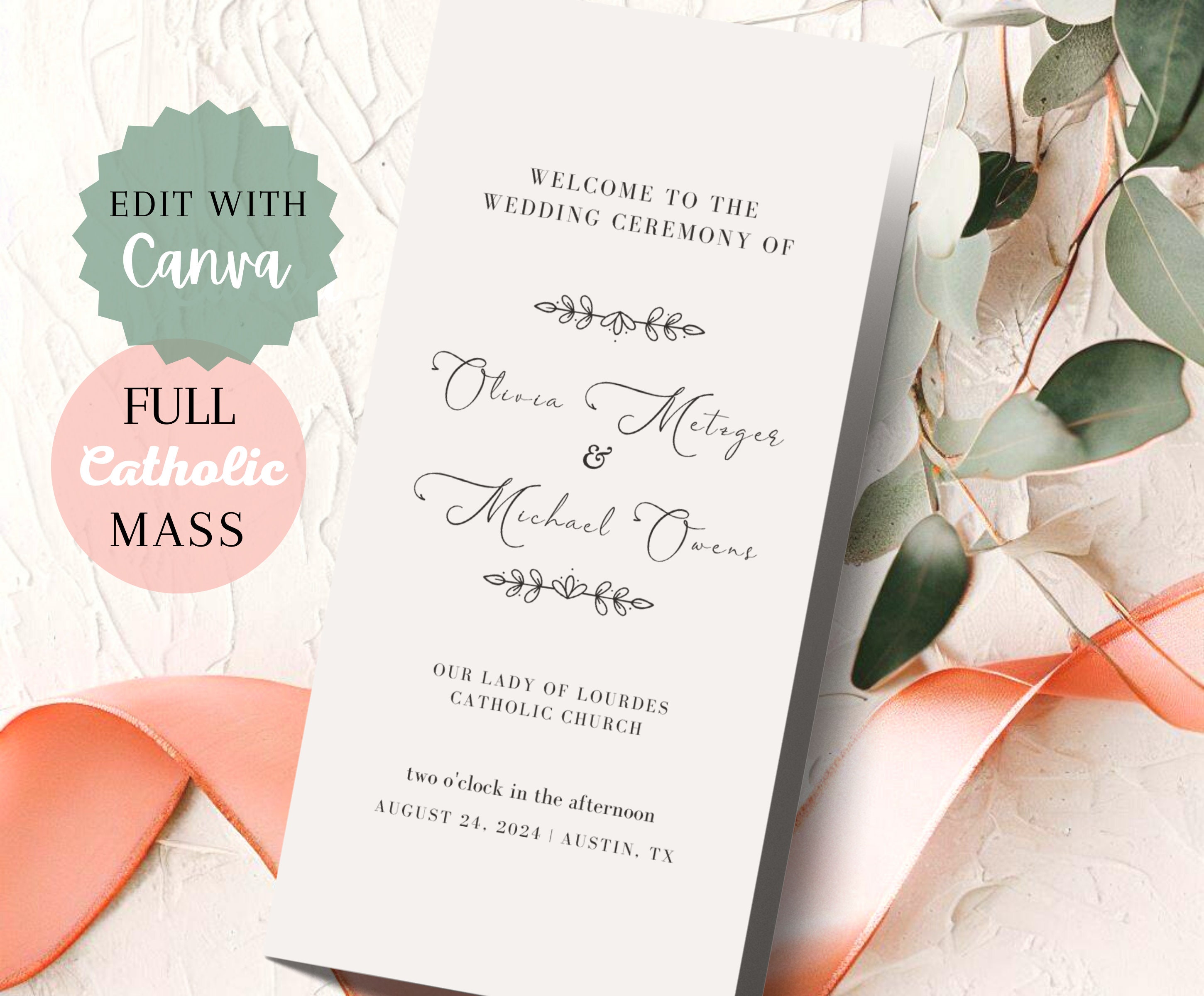 Catholic Wedding Program Catholic Wedding Ceremony Catholic Wedding ...