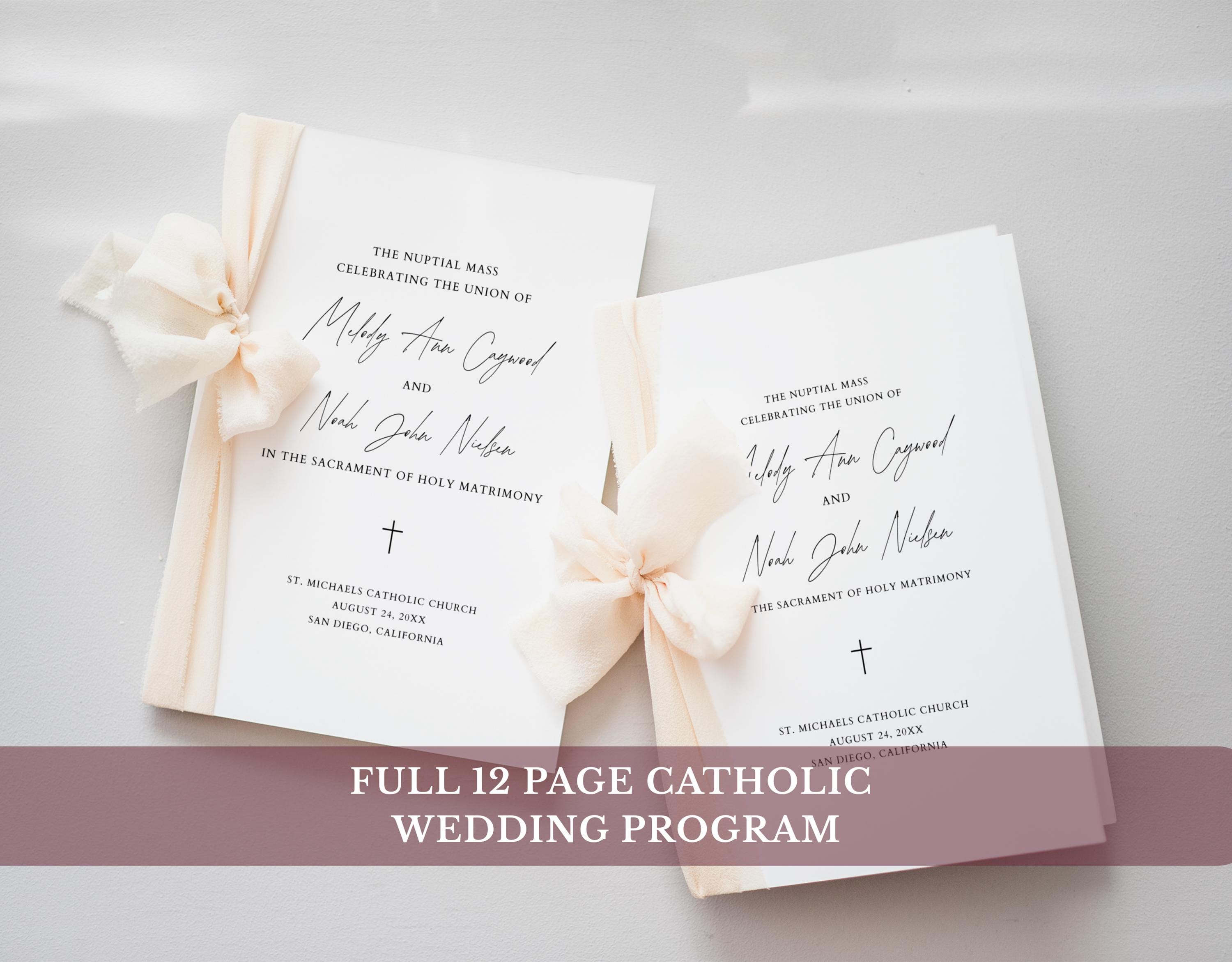 Catholic Wedding Mass Program Template (canva) - Etsy