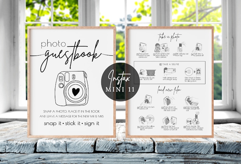 Photo Guest Book Sign, Instax Mini 11 Camera Instructions Polaroid ...
