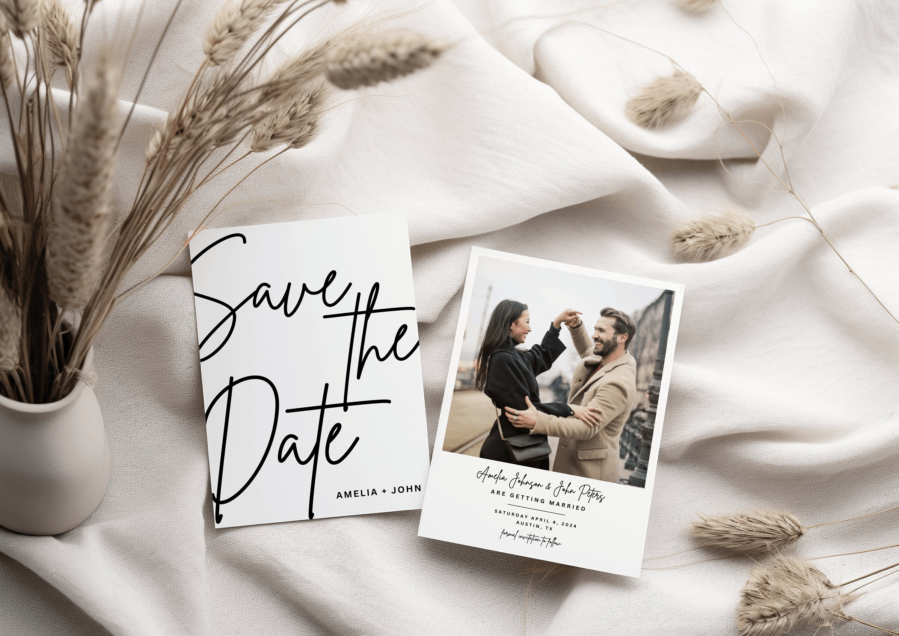 Modern Minimal Save the Date Template Save the Date With - Etsy