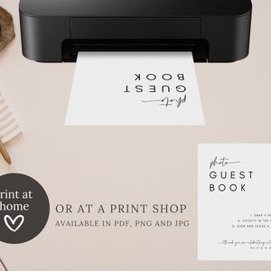 Photo Guestbook Sign Template, Please Sign Our Guest Book, Minimalist ...
