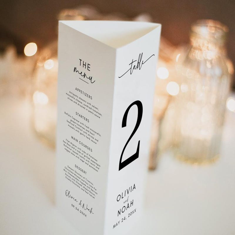 Menu Table Number - Etsy