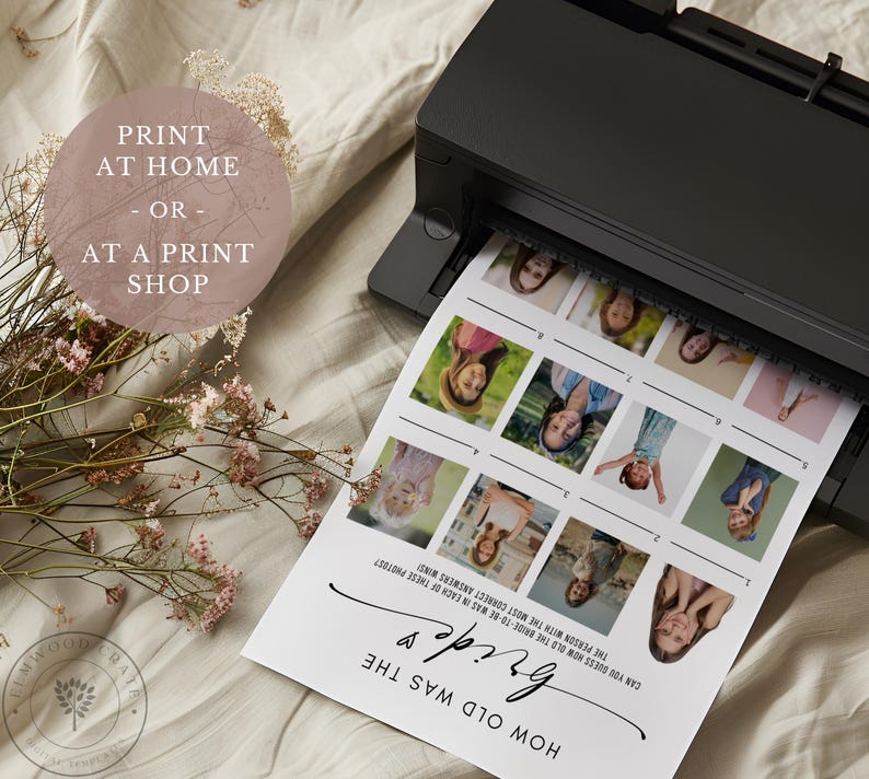 How Old Was the Bride Game, Photo Bridal Shower Game, (printable Canva ...
