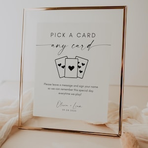 Playing Cards Guest Sign, Please Sign Our Guestbook, Pick A Card Any ...