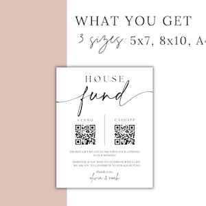 House Fund Sign, House QR Code Sign, Printable QR Code for Wedding ...