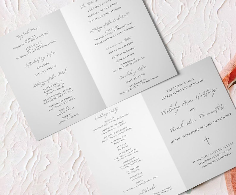 Catholic Wedding Program Catholic Wedding Ceremony Catholic - Etsy