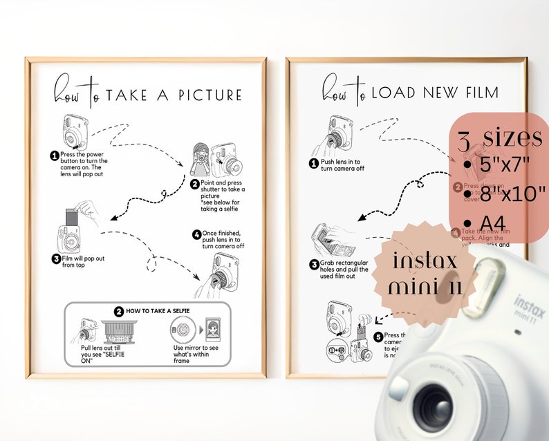 Instax Mini 11 Instructions Sign Instant Downloadable A4 - Etsy