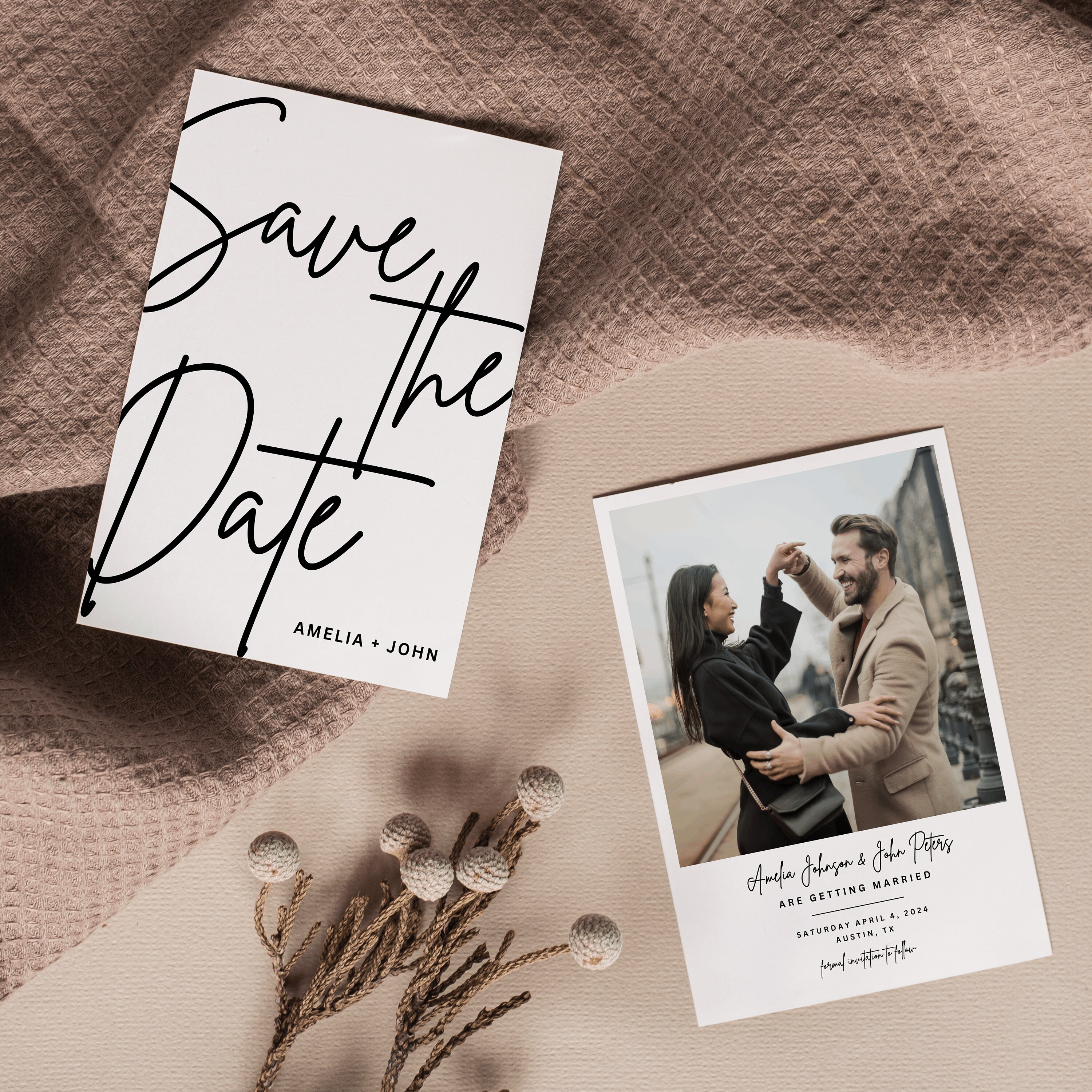 Modern Minimal Save the Date Template Save the Date With - Etsy