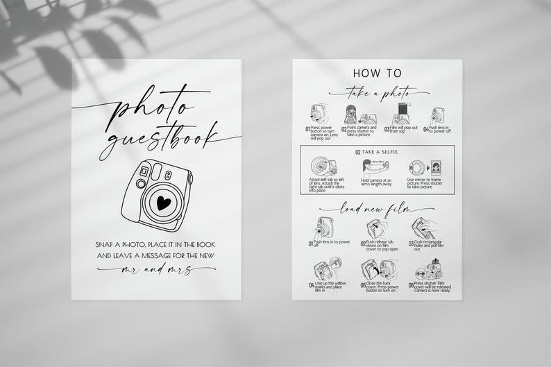 Polaroid Guest Book Sign, Instax Instructions, Instax Mini 9, How to ...