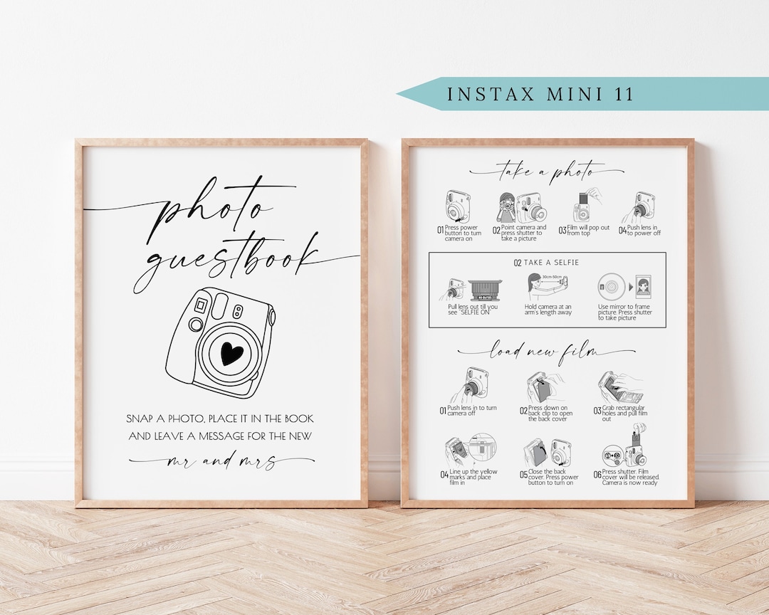 Photo Guest Book Sign, Instax Mini 11 Camera Instructions Polaroid ...