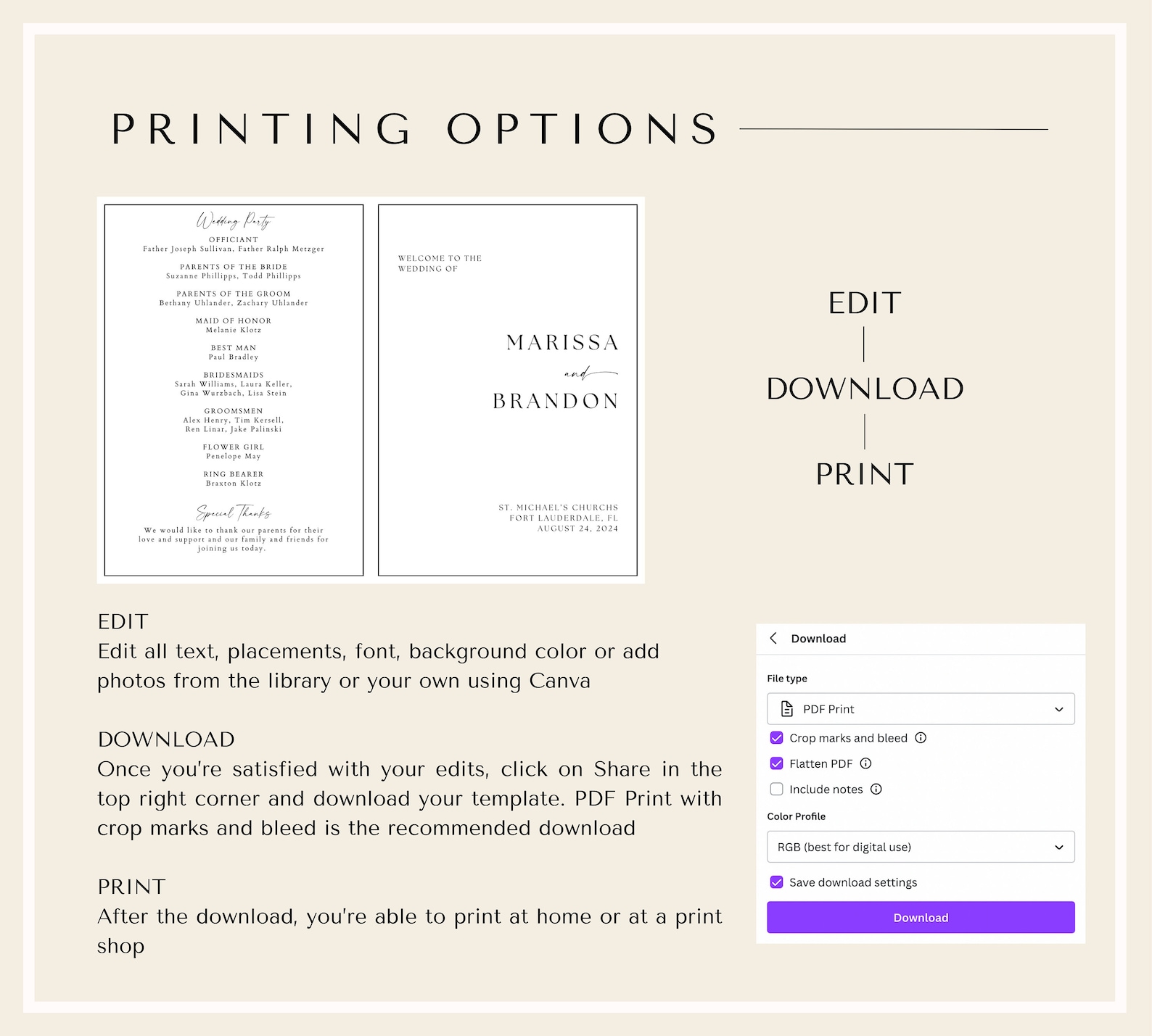 Catholic Wedding Program Catholic Wedding Ceremony Catholic Wedding ...