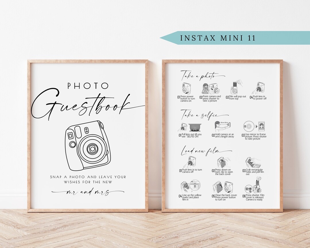 Photo Guestbook Sign, Instax Mini 11, Polaroid Guest Book Sign, How to ...