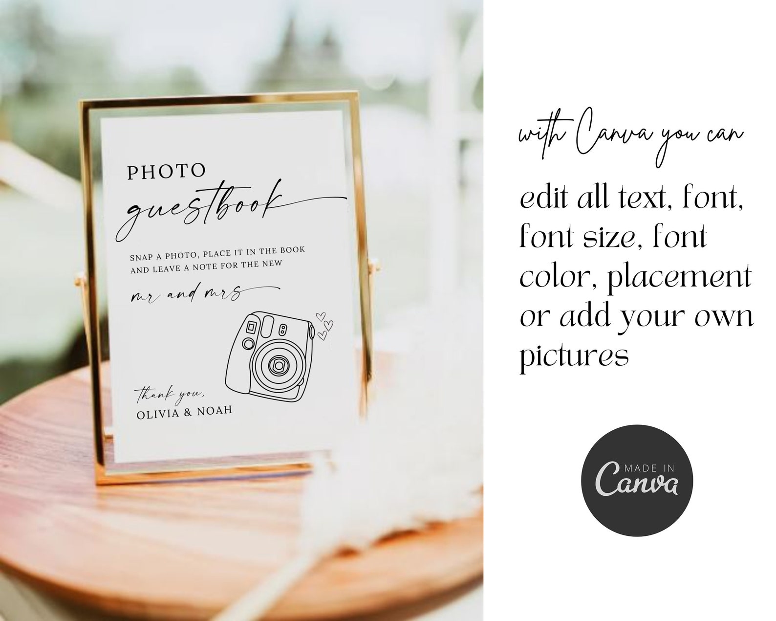 Photo Guestbook Sign, Instax Mini 12 Instructions (digital Download) - Etsy
