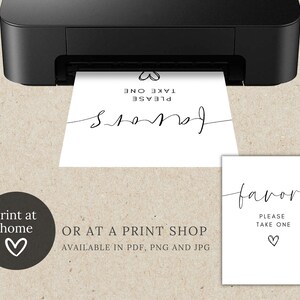 Wedding Favor Sign Template, Please Take a Favor Sign, Please Take One ...